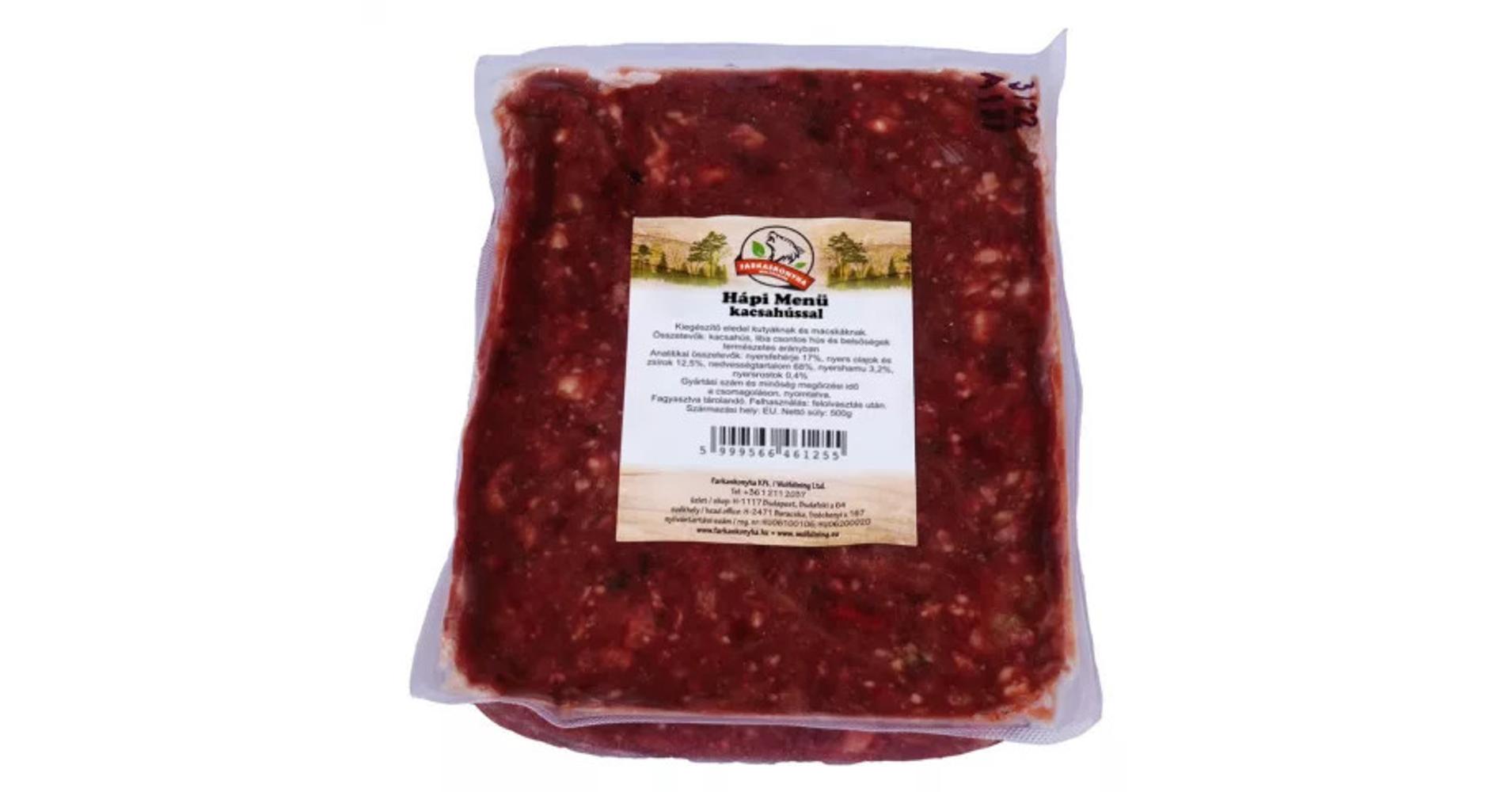 FARKASKONYHA Fagyasztott Menü - Hápi menü Kacsa 500g - FARKASKONYHA ...