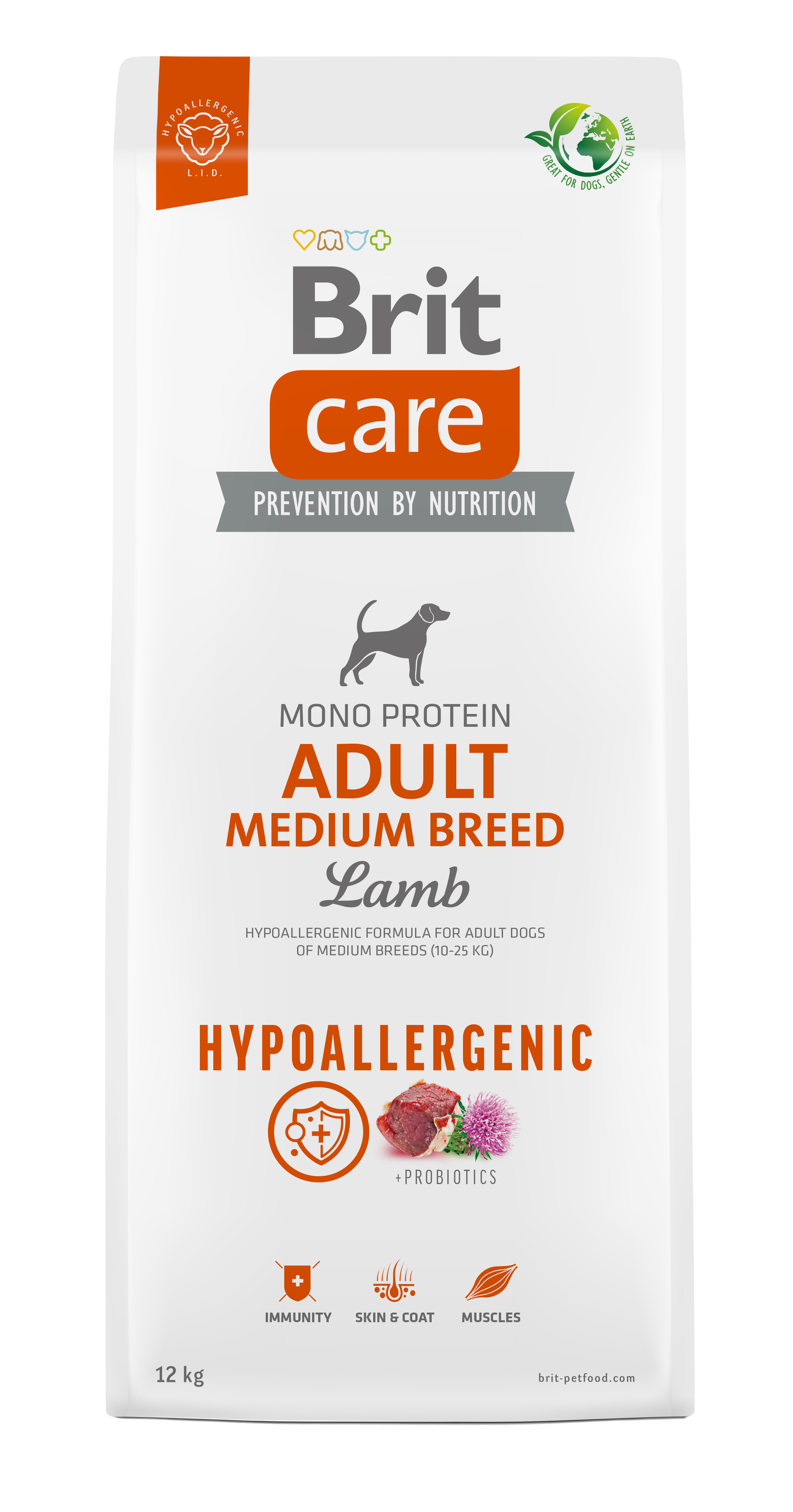 BRIT Care Kutyatáp - Hypoallergenic Adult Medium Breed Lamb & Rice 1kg ...
